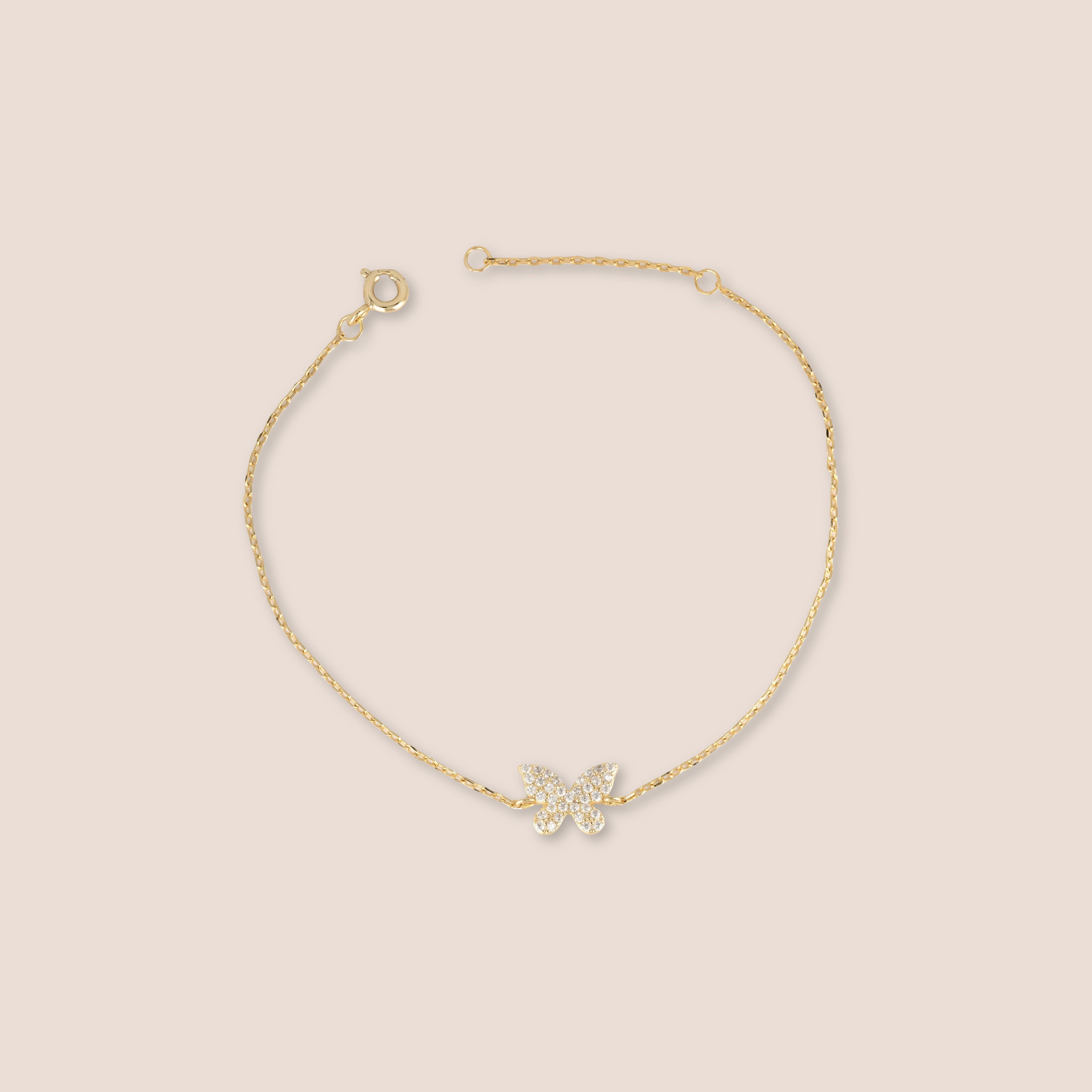 Gold Minimalist Butterfly Bracelet – Arabella Jewelry